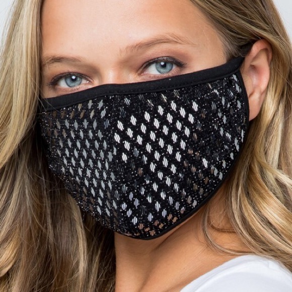 Accessories | Diamond Black Protective Face Mask | Poshmark